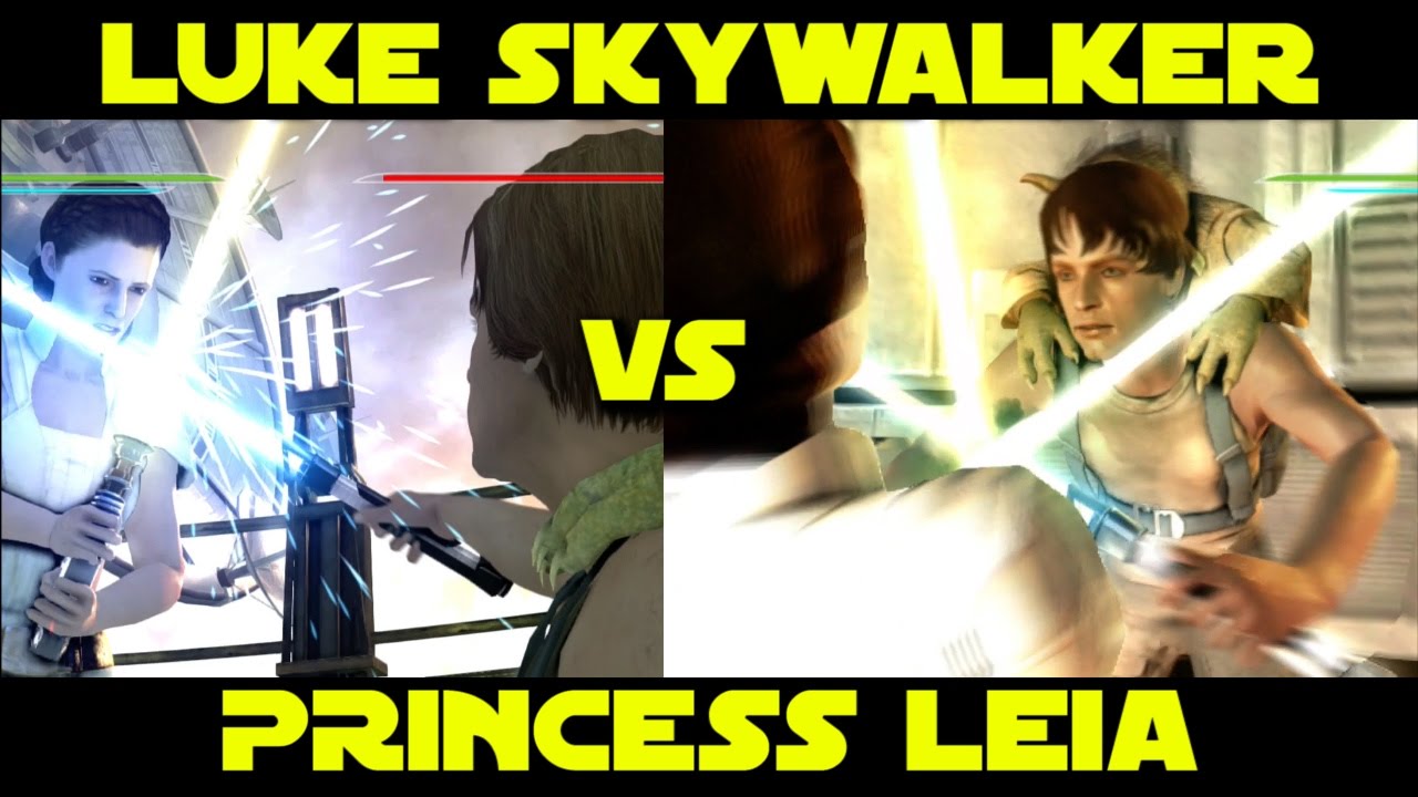 Luke Skywalker vs Princess (Jedi) Leia - The Force Unleashed 2 - YouTube