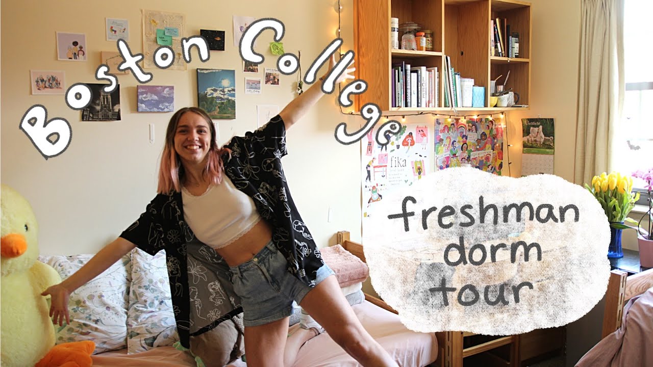 boston college freshman dorm room tour - YouTube