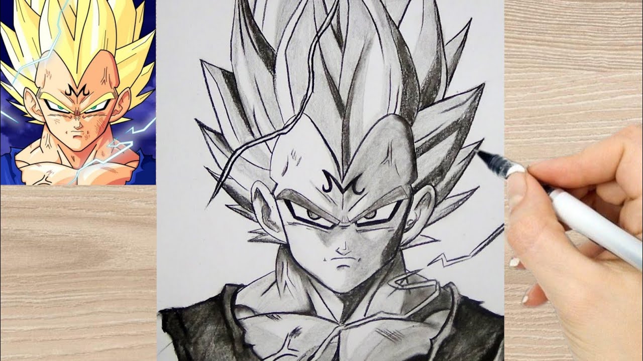 how to draw majin vegeta | Step By Step | how to draw majin vegeta face ...