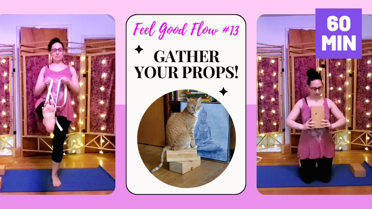 60 min soothing supportive yoga with props | Feel Good Flow #13 - YouTube