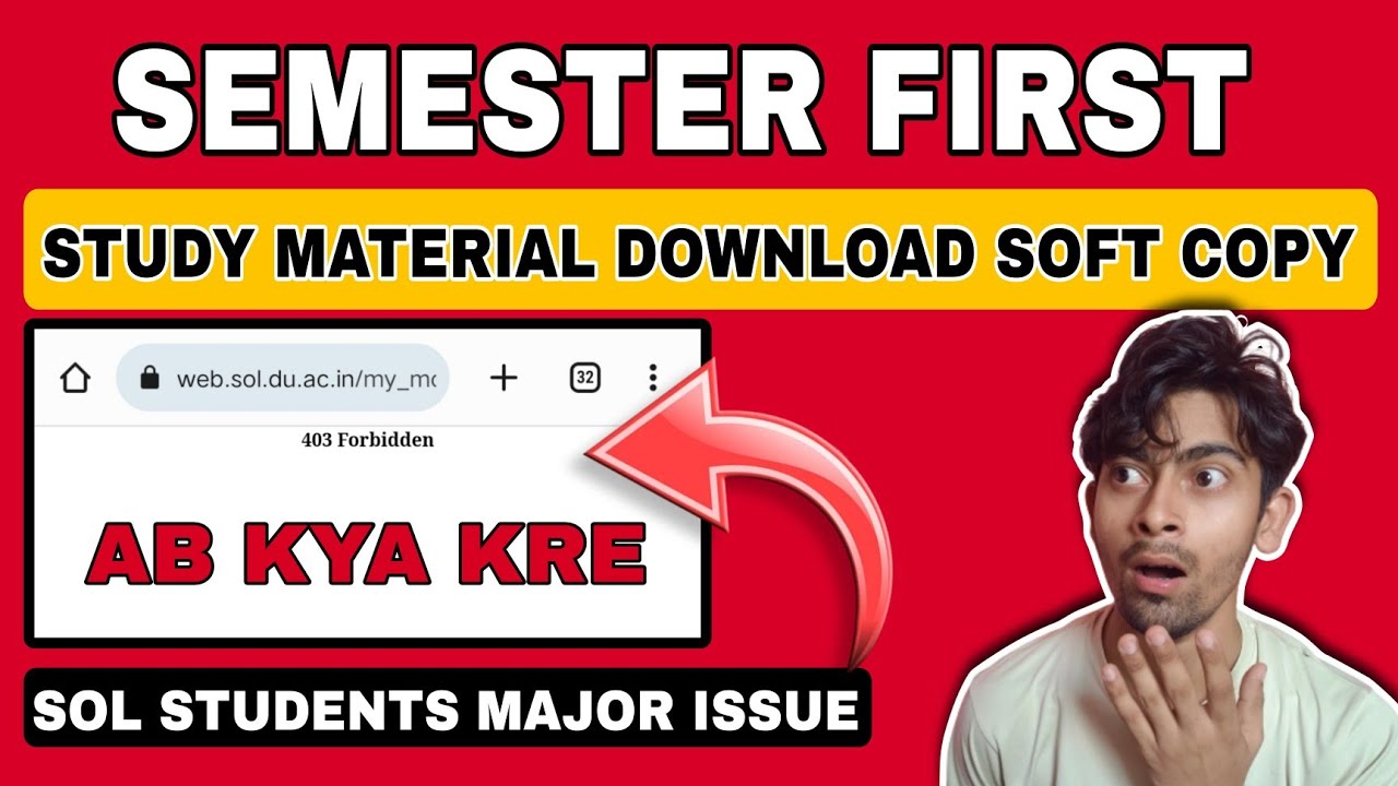 First Semester Study Material Download (NEP) Sol du | Forbidden issues kya kre | study material ...