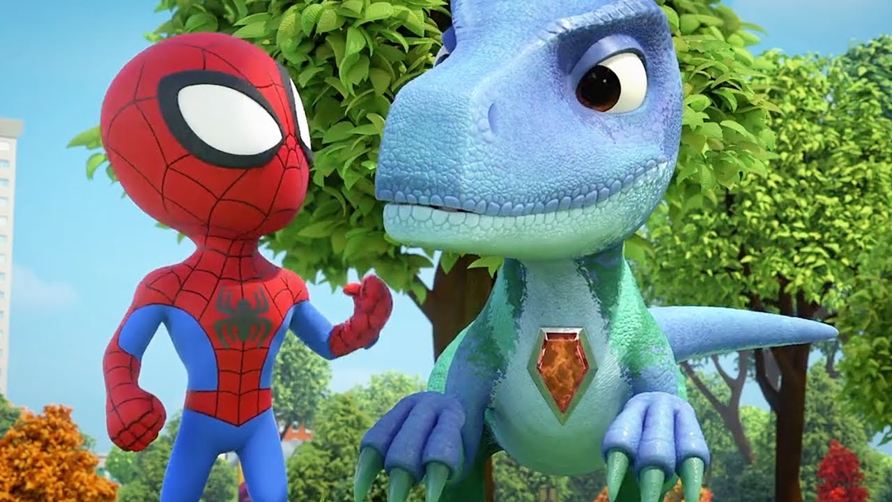 Amazing SPIDEY and Friends 🕸️🕸️🕸️ Reptil turned into a DINOSAUR | Green ...