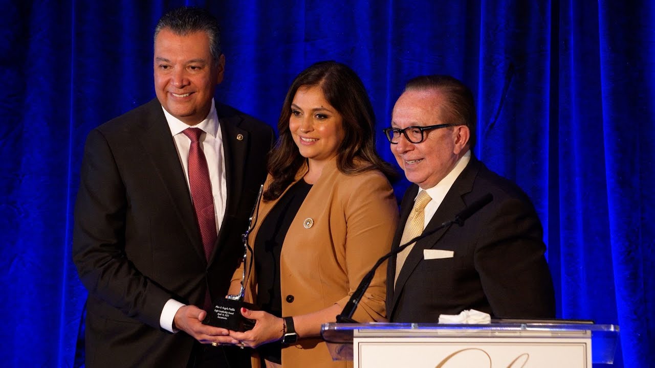 Angela and Alex Padilla Receive the Eagle Leadership Award - YouTube