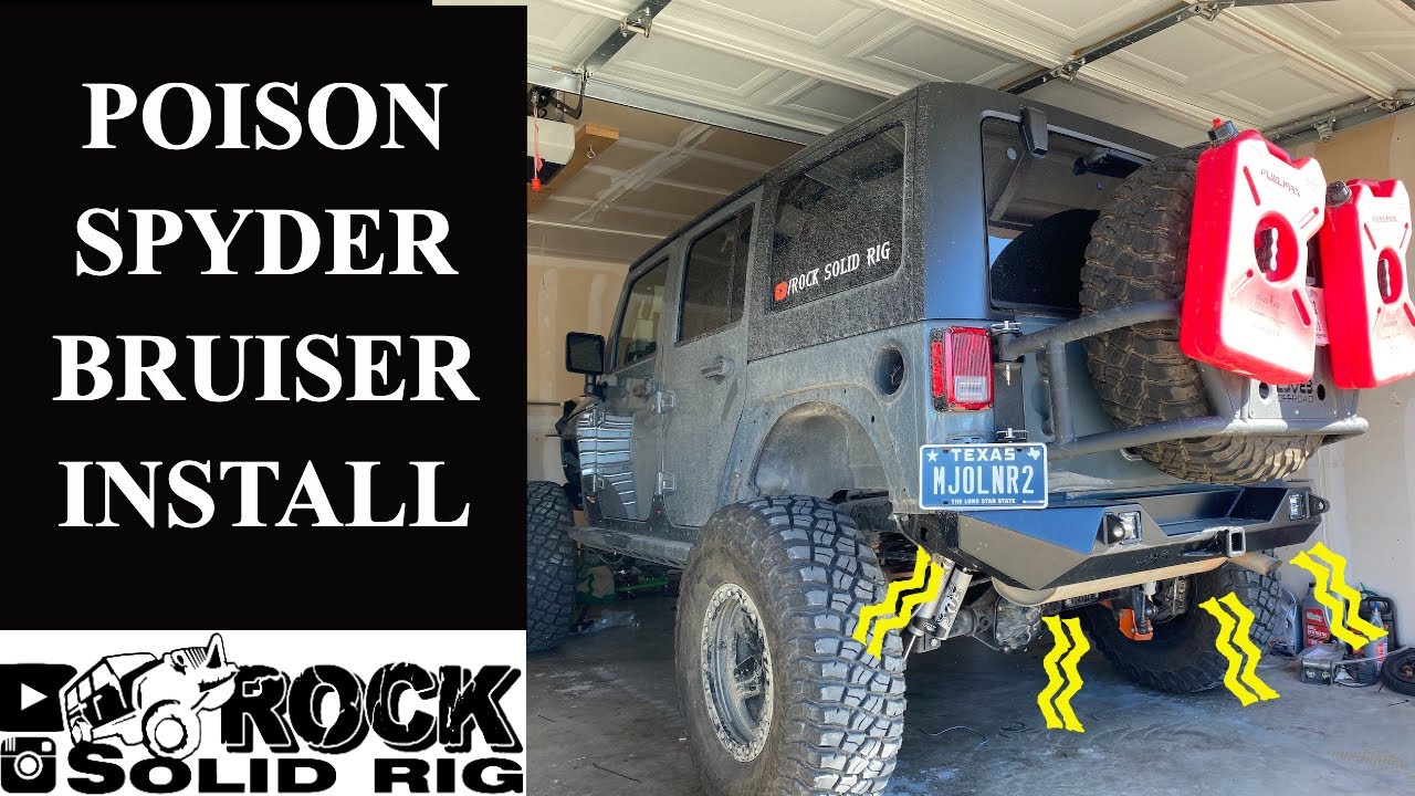 Poison Spyder Bruiser Rear Bumper | Rock Solid Rig | Jeep Wrangler Mod - YouTube
