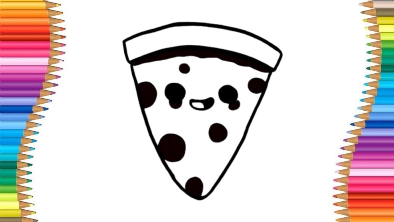 How To Draw A Funny Pizza🍕🌈 | Drawing and Coloring a Cute Slice of ...