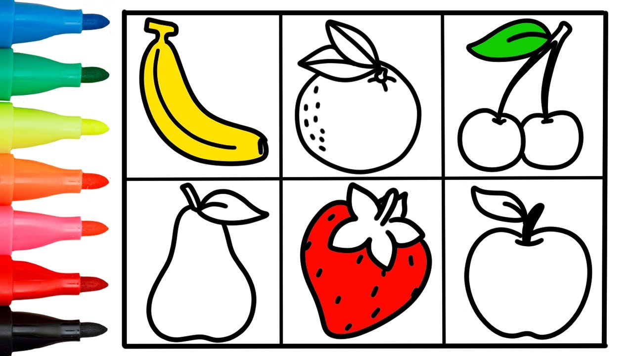 🍒🍌🍊 20 min of FRUITS DRAWING for KIDS and TODDLERS 🎨 - YouTube