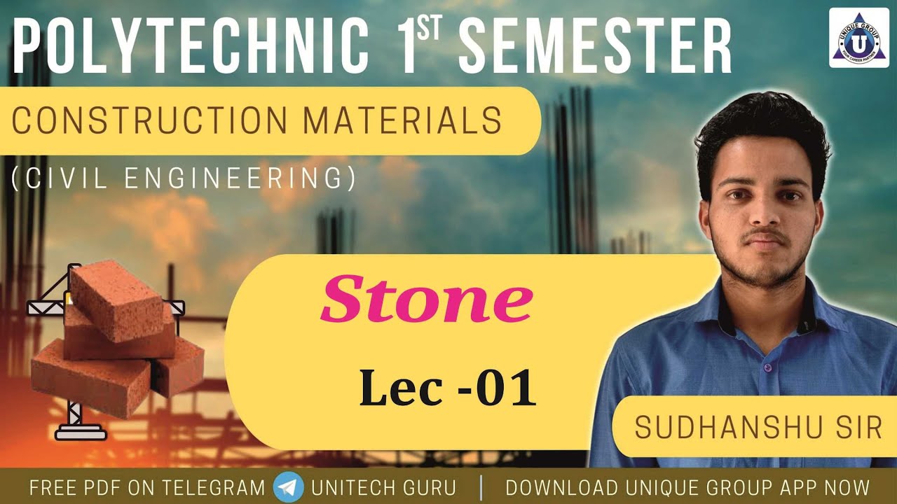 #Stone||class-01||Construction Material||Lec -15|Concrete || Diploma ...