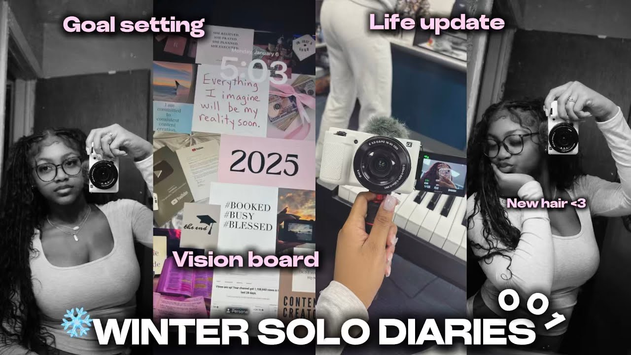 Solo Diaries Ep 001 ☆: new hair, vision board, life update, goal ...