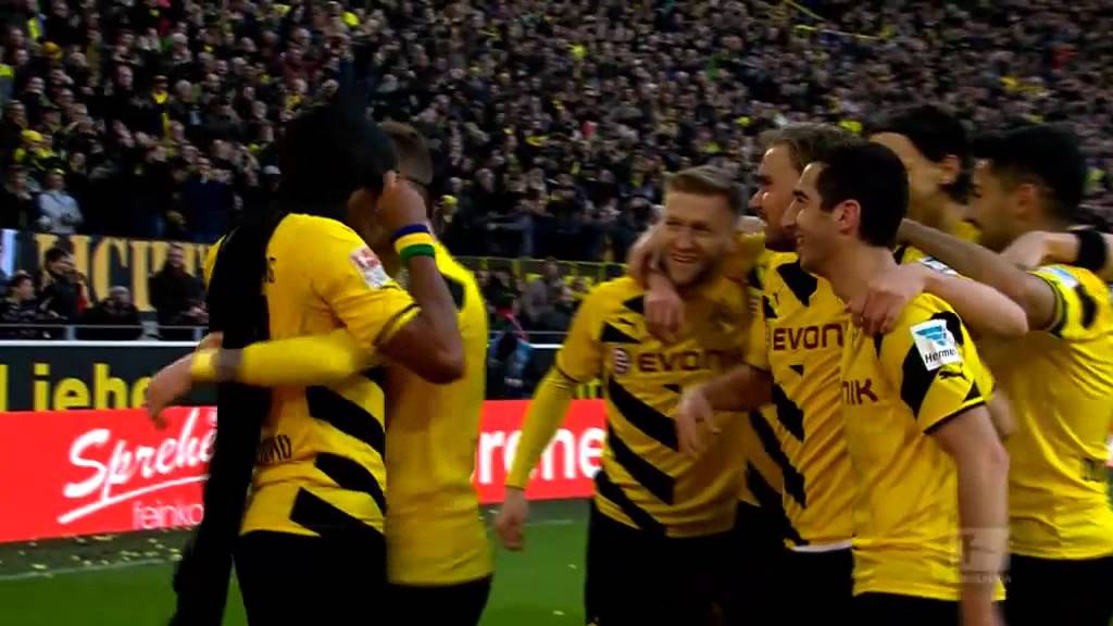Borussia Dortmund Reus and Aubameyang celebrate as Batman and Robin ...