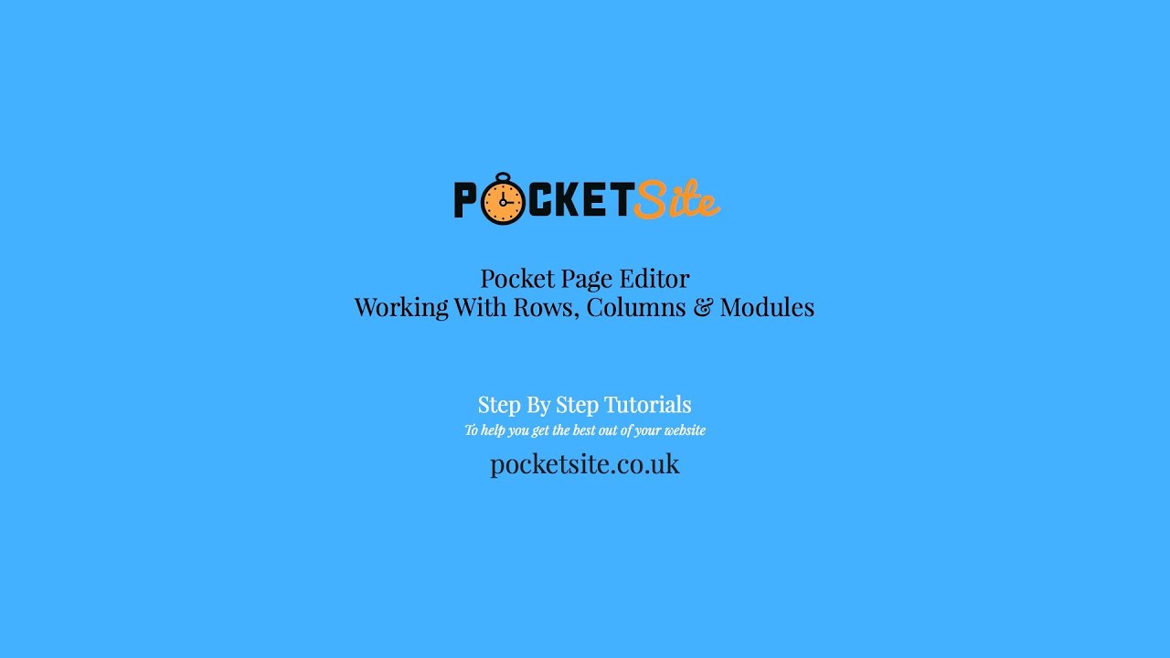 6. Pocket Site Tutorials - Pocket Page Editor - Rows, Columns and ...