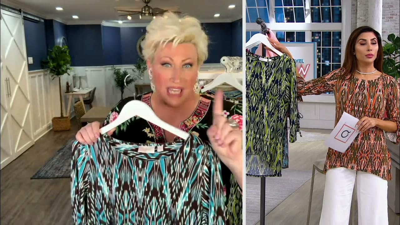 Belle by Kim Gravel 3/4-Sleeve Printed Knit Top on QVC - YouTube