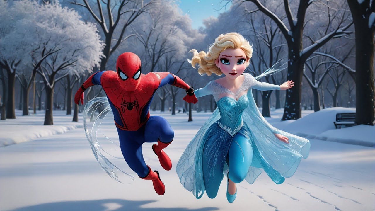 Spider-Man & Elsa: Frozen Encounter in New York - YouTube