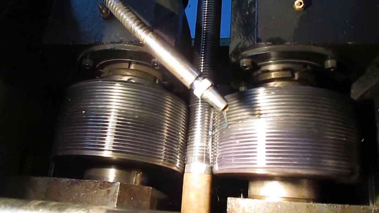 cnc steel rod threading knurling machine - YouTube