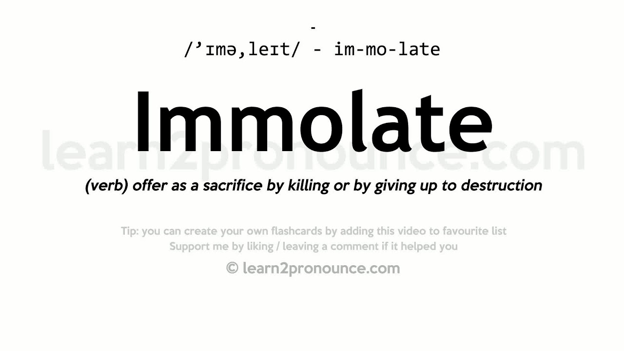 Pronunciation of Immolate | Definition of Immolate - YouTube