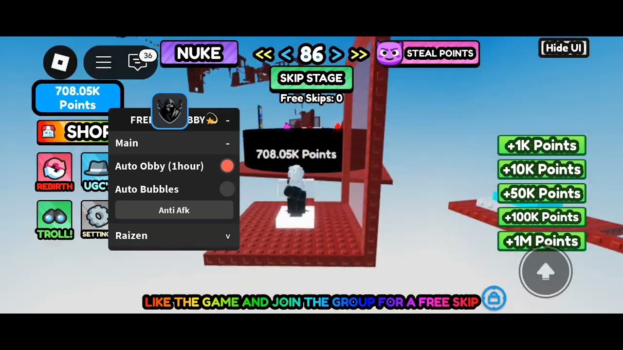 FREE UGC OBBY SCRIPT | Auto complete obby | Auto Bubbles | 😱😱 - YouTube