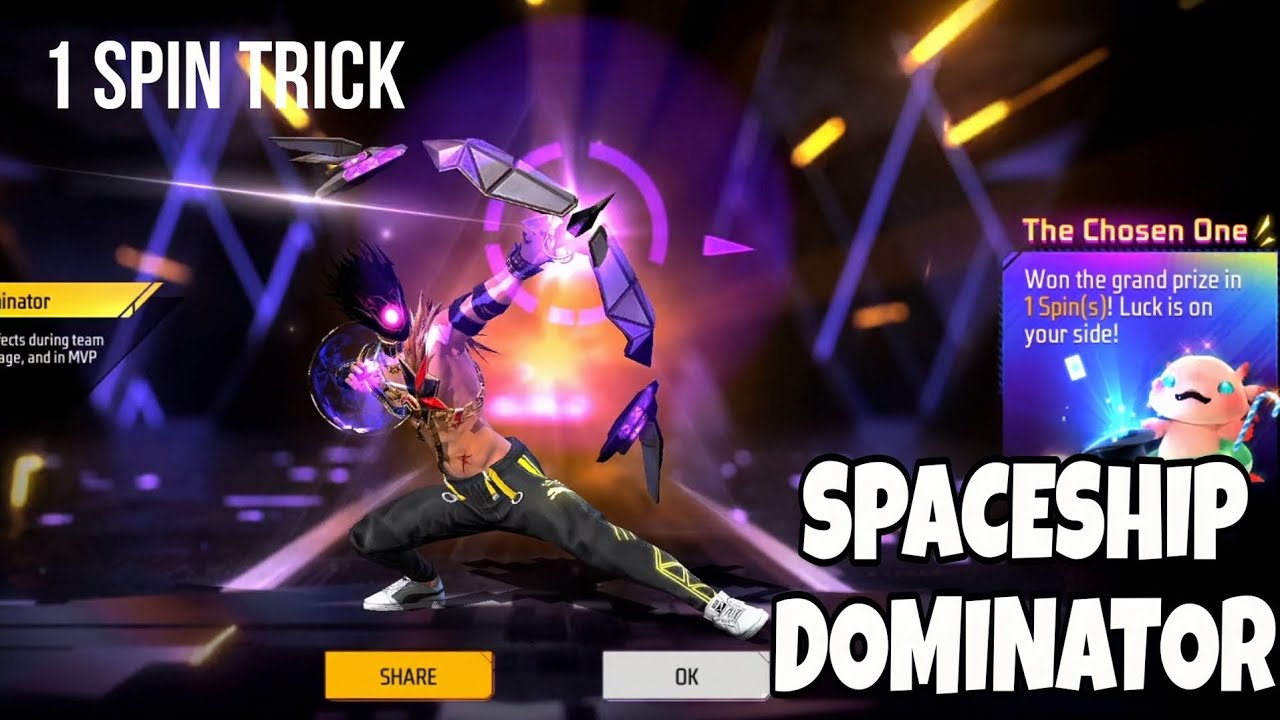 FREE FIRE NEW EVENT || SPACESHIP DOMINATOR | 1 SPIN TRICK TODAY VIDEO ...