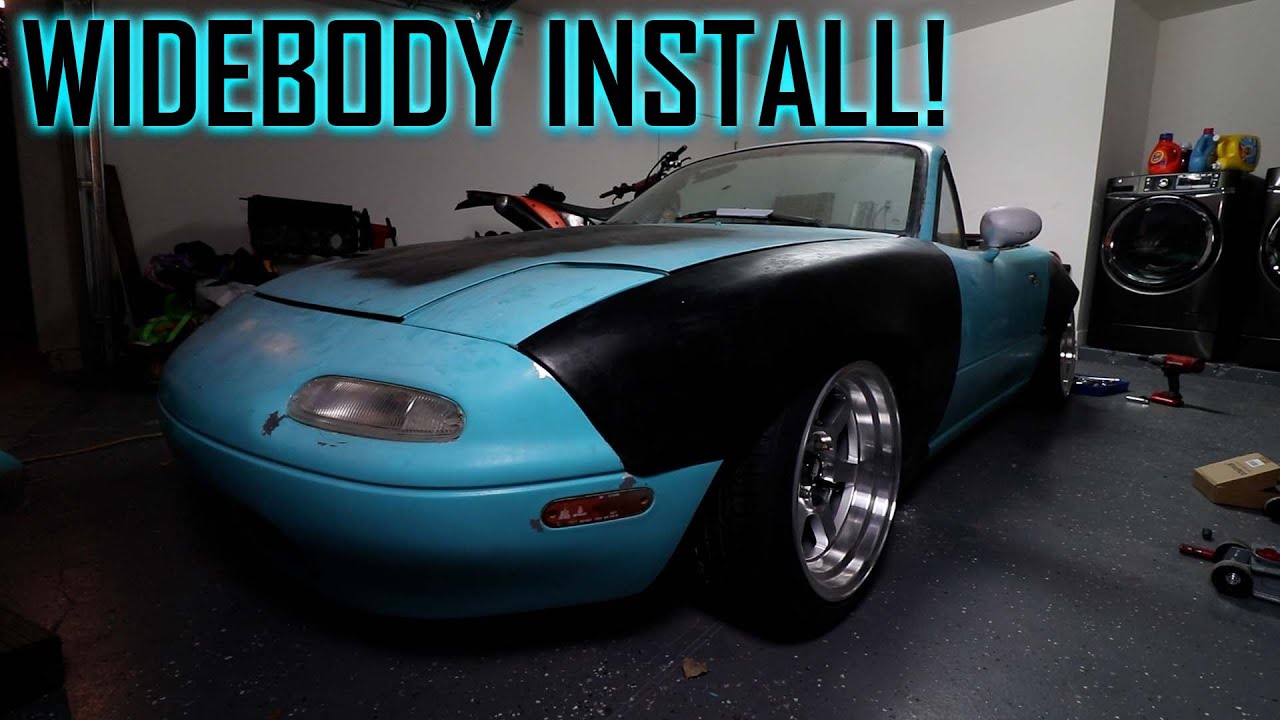 Rotary Miata Build | Pt. 3 (Widebody Install Pt.2) - YouTube