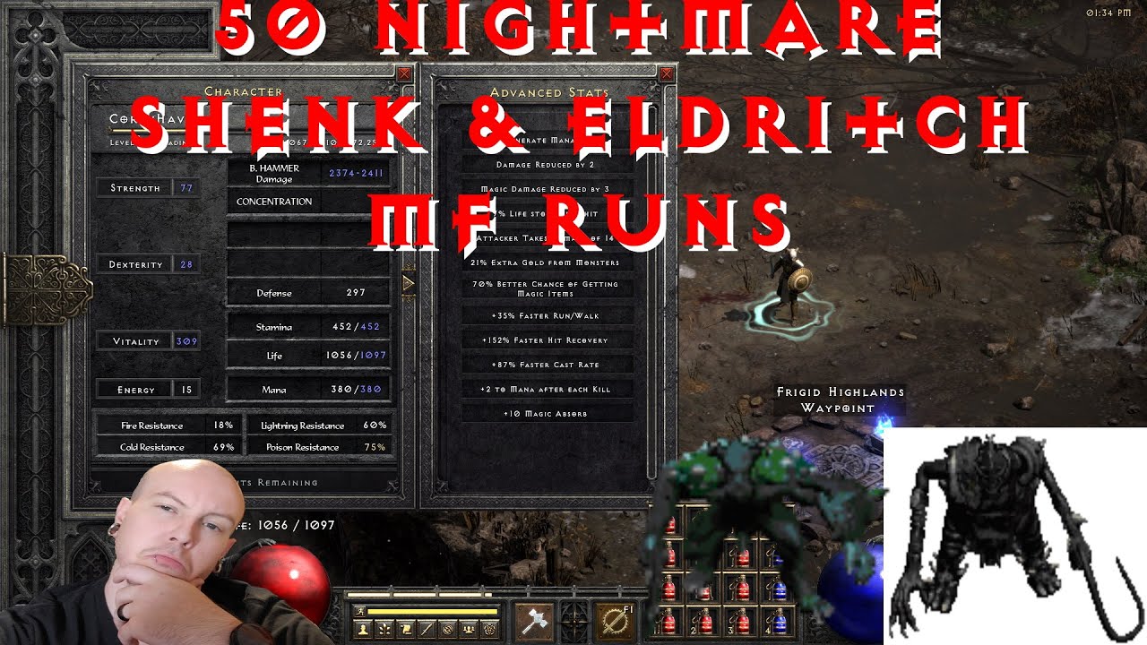 50 Nightmare Eldritch AND Shenk Runs | Diablo 2 Resurrected - YouTube
