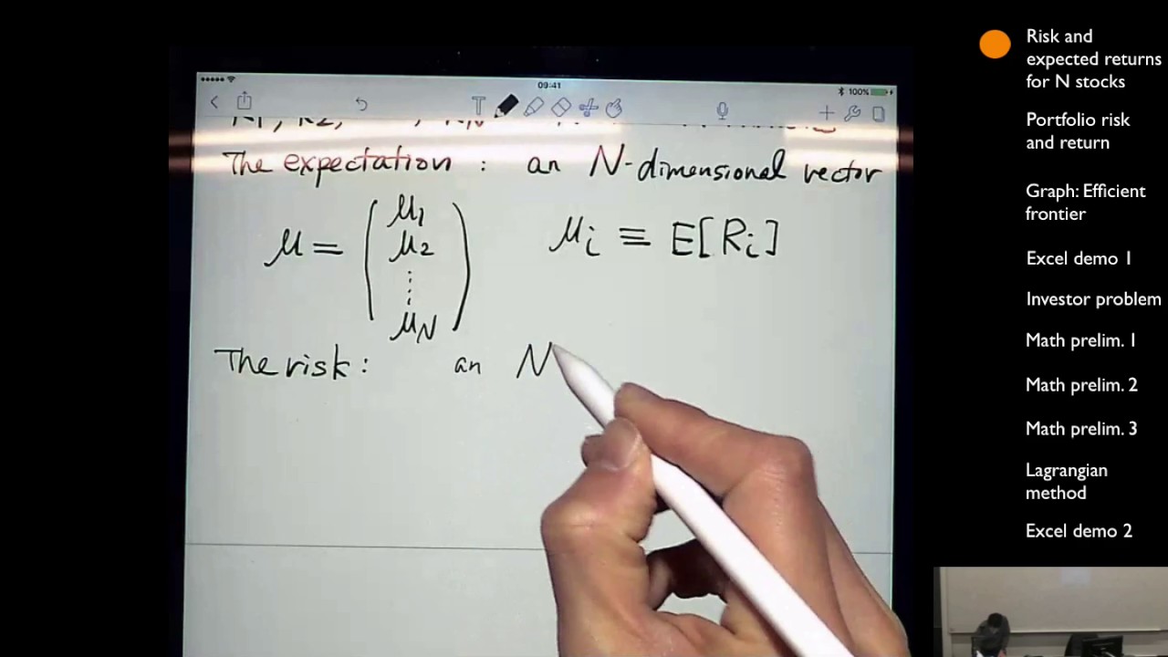 Asset Pricing (2017) Week 1 class (Mean-variance analysis) - YouTube