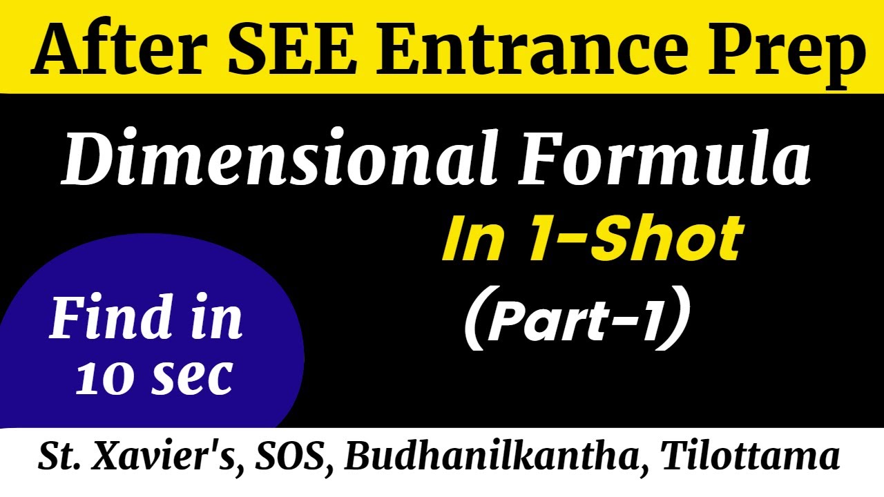 +2 Entrance Preparation | Dimensional Formula Tips and Tricks | Bridge ...