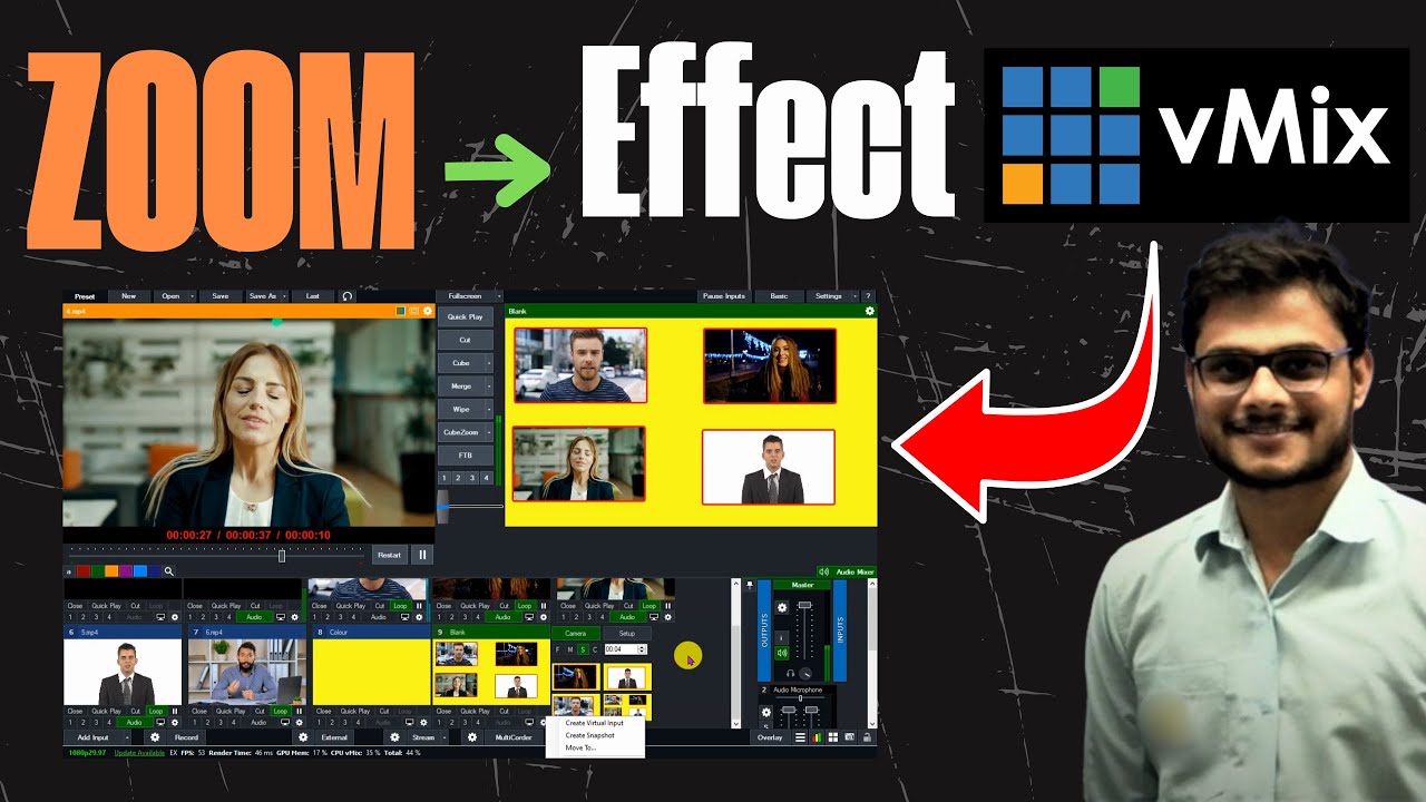 Zoom Effect Setting vMix | Professional zoom effect virtual | vMix Hindi tutorial - YouTube