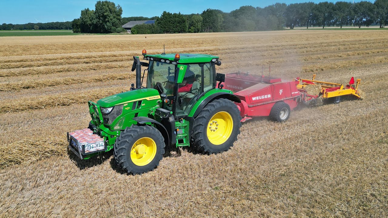 Stro Balen Persen | John Deere 6R 150 + Welger | 2024 - YouTube