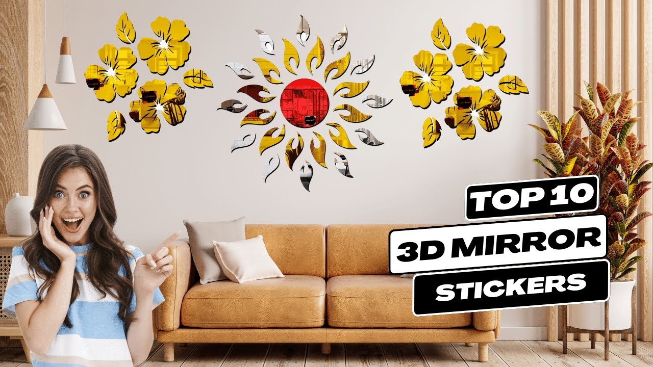 Top 10 Golden & Silver Mirror Stickers For Home Decoration | 3D Acrylic ...