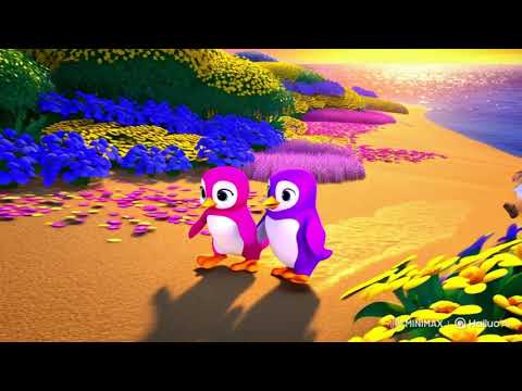 Sunrise Serenade: Pink & Purple Penguins