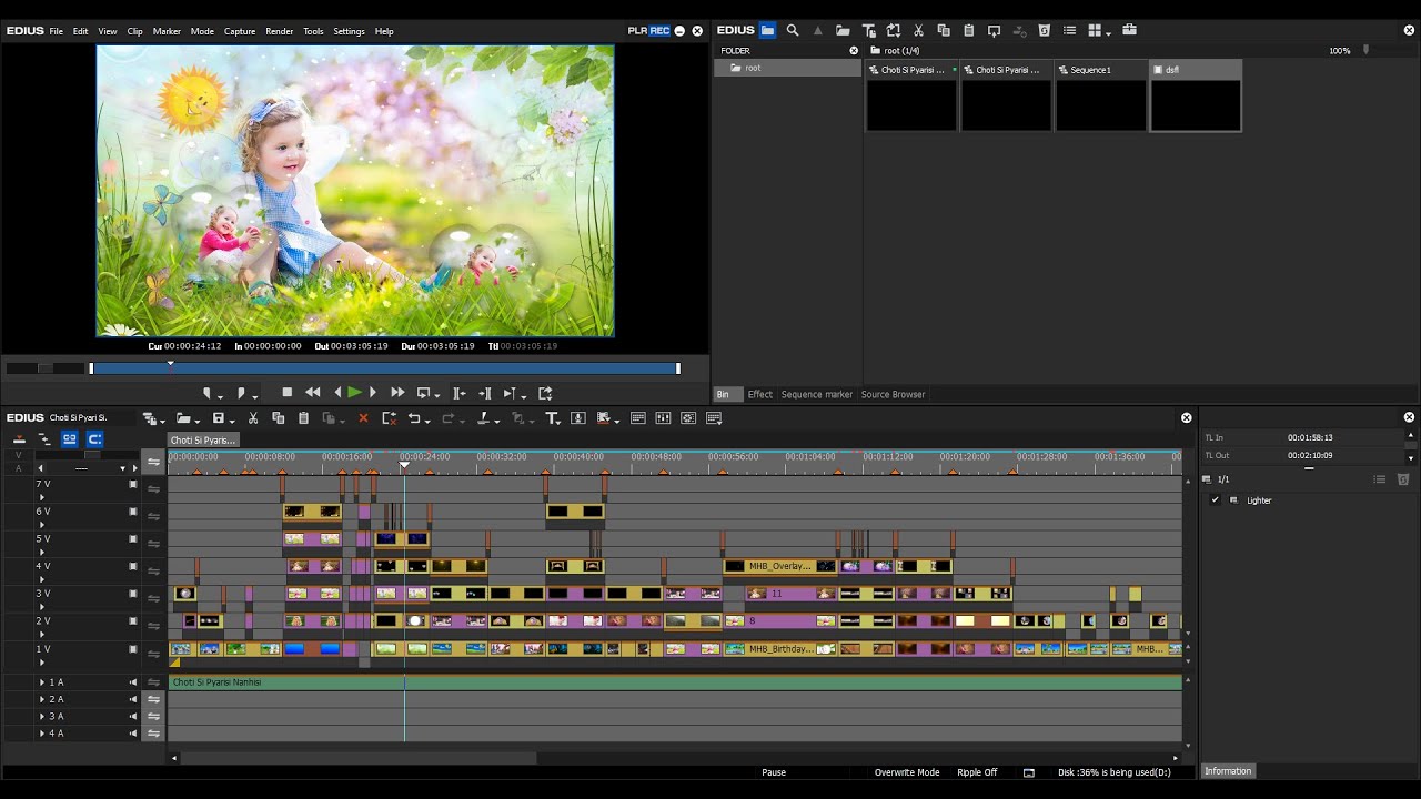 Choti Si Pyarisi Nanhisi Baby Song Project 3D Full HD Edius 7 Edius 8 Edius 9 Edius X 2023 - YouTube