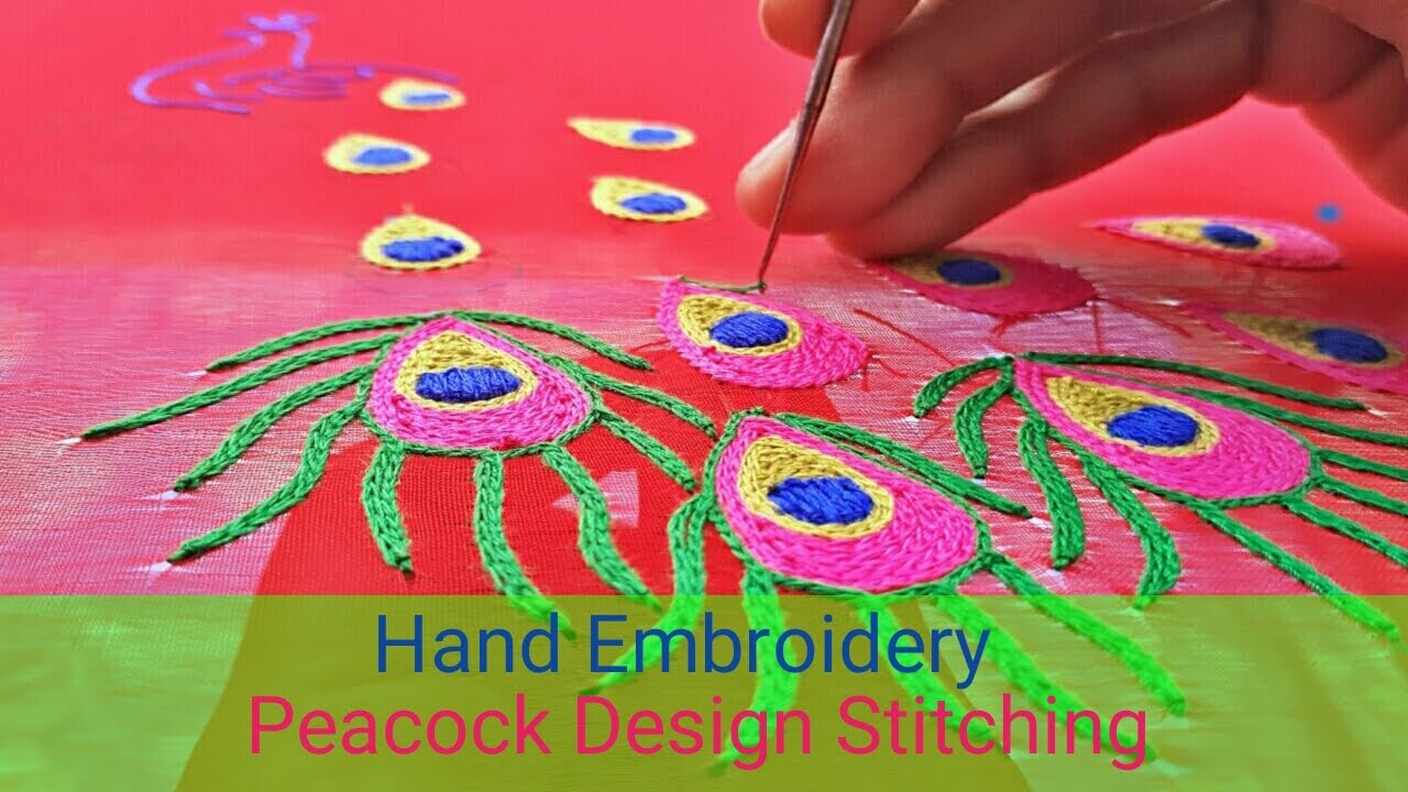 Hand Embroidery: Peacock design - YouTube