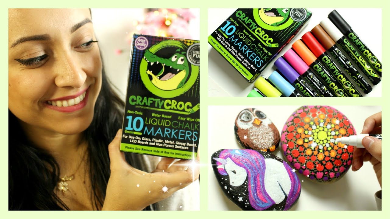 Let's Try Crafty Croc Liquid Chalk Markers on STONES!!! | DebbyReview ...