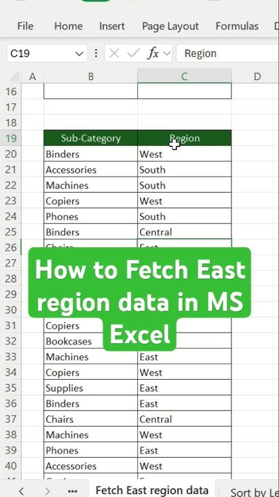 Fetch East region data. | Hidden Formula | #excel #exceltips #exceltricks #shorts @kttrained ...