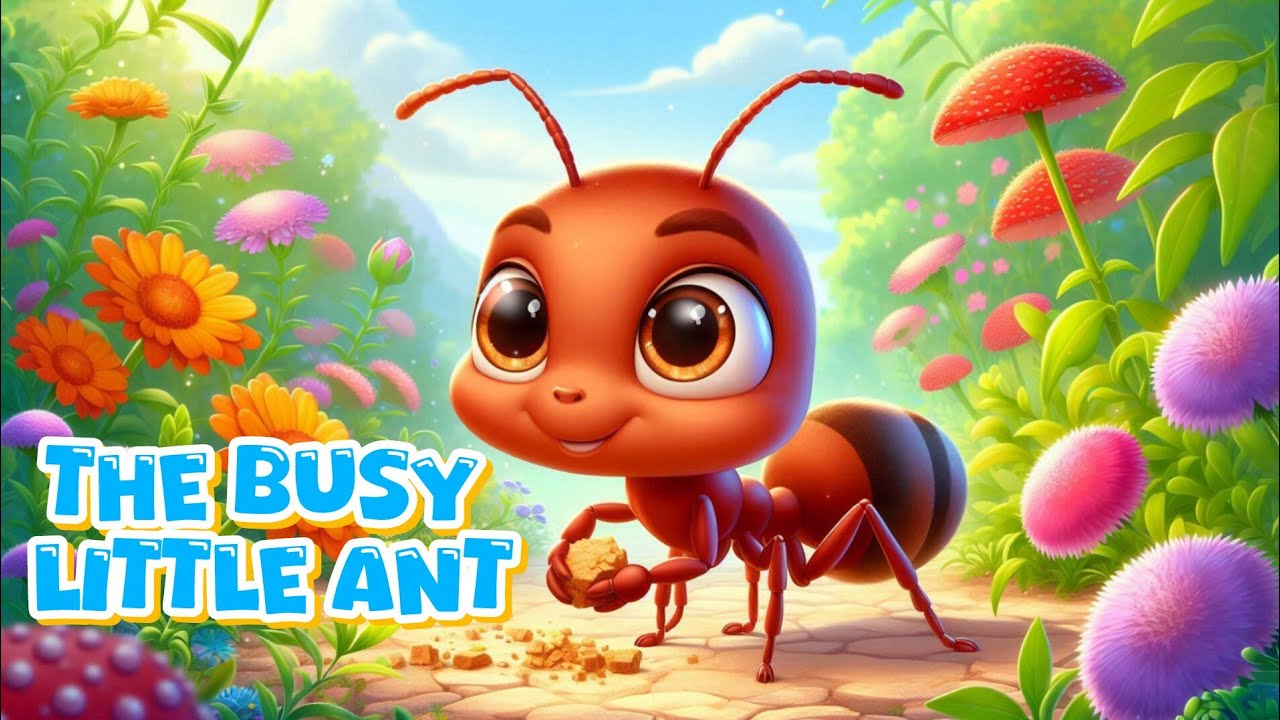 The Busy Little Ant 🐜 song for kids| nursery rhymes| sing along! 😍 ...