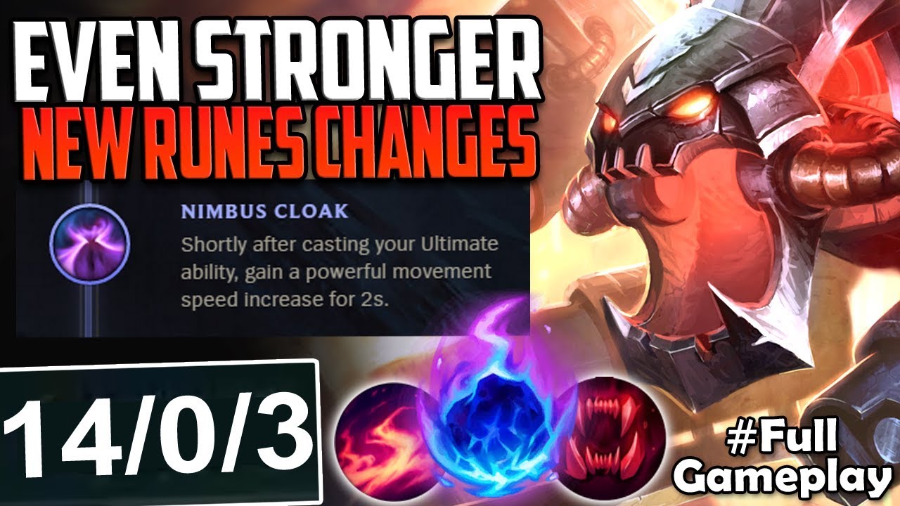 EVEN STRONGER | NEW RUNES CHANGES *Nimbus Cloak* | Cho'Gath TOP Lane ...