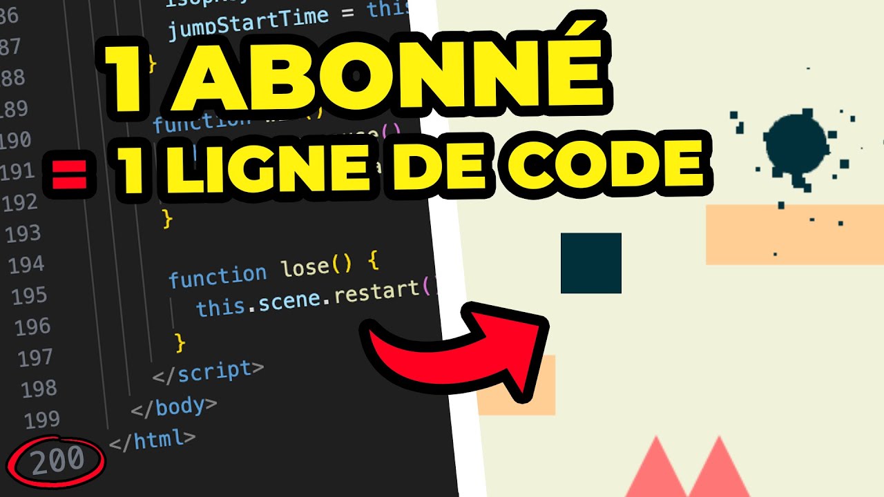 Je code un jeu en fonction de mon nombre d’abonnés | Partie 1 - 200 abonnés - YouTube