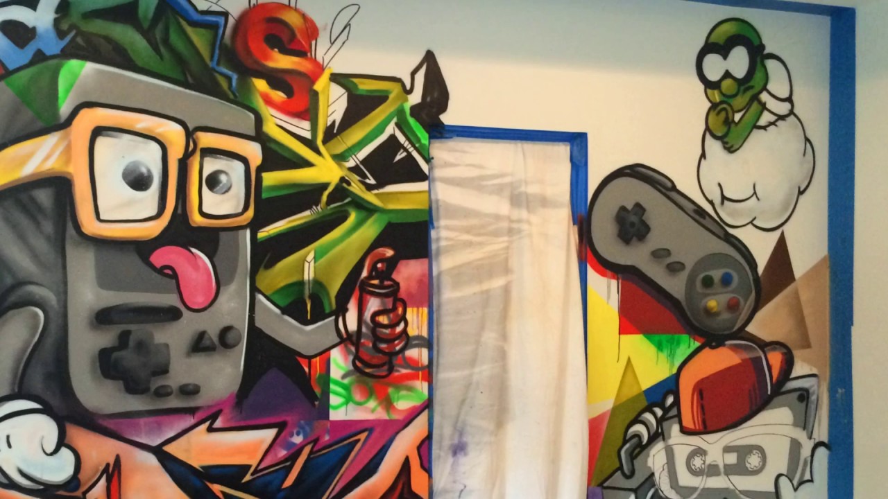 Nintendo Graffiti Mural - YouTube