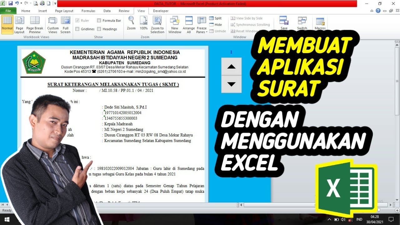 CARA MEMBUAT APLIKASI SURAT DI MS. EXCEL - YouTube