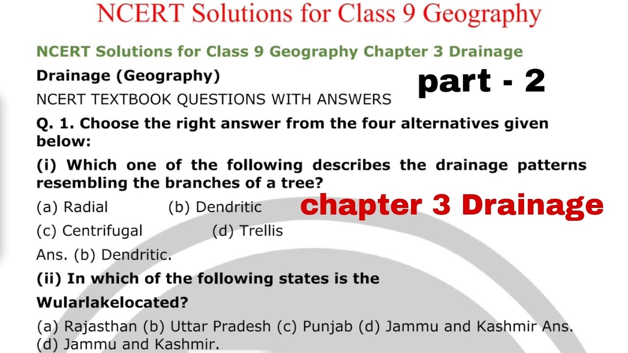 Class 9th geography chapter 3 Drainage | question answers | Full ...