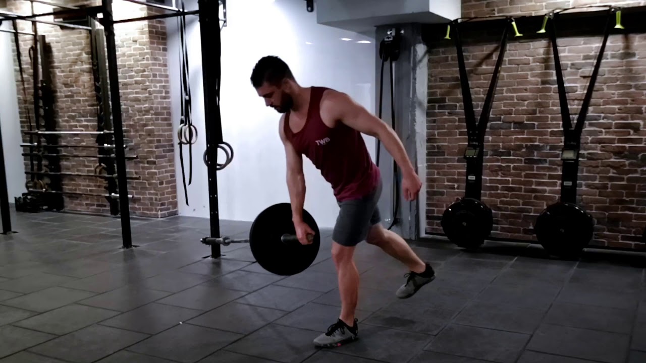 Landmine single leg deadlift - YouTube