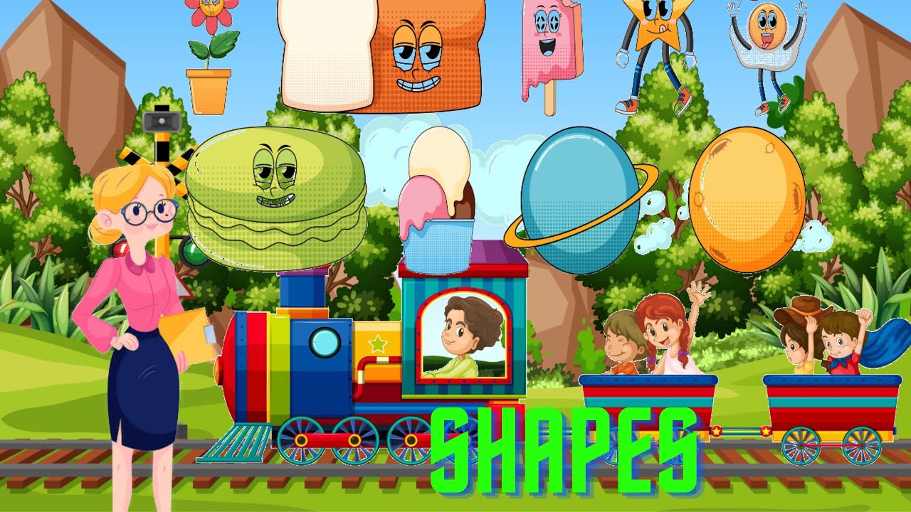 Shapes Song | colourful different shapes with dancing cartoon - YouTube