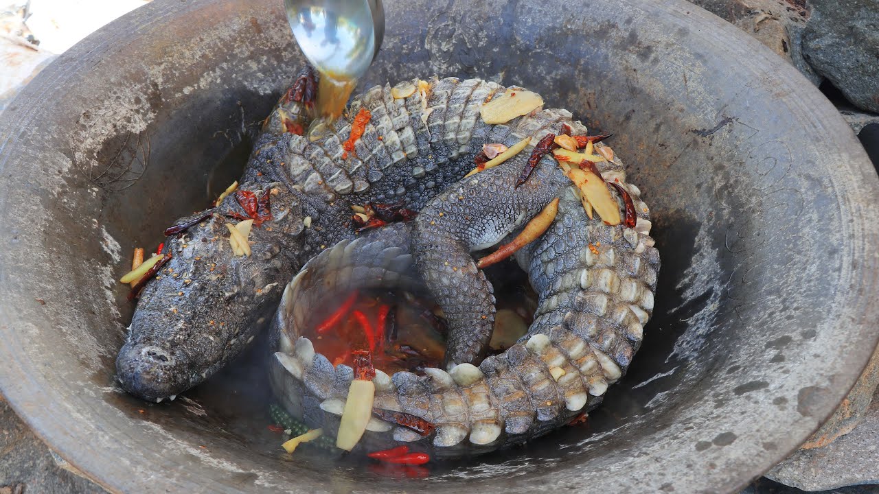 Amazing cooking Crocodile - YouTube