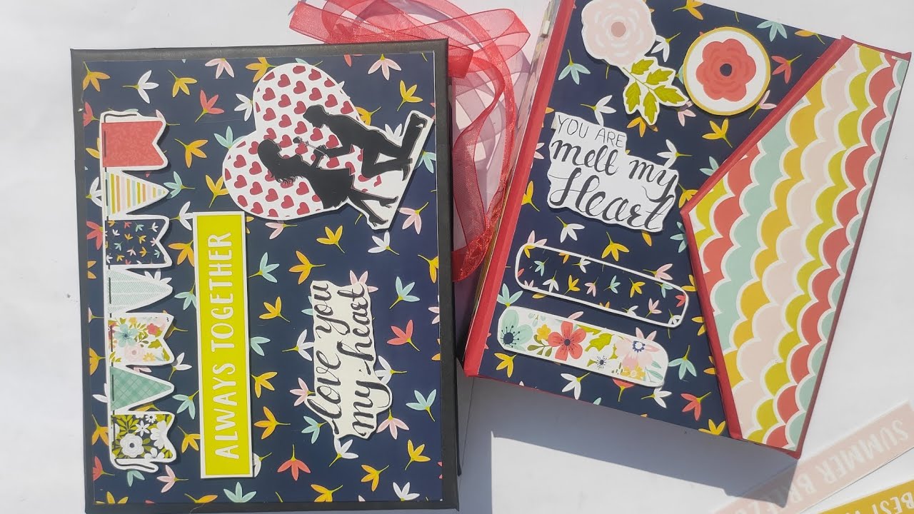 How to make a beautiful scrapbook for velentines | full tutorial step ...
