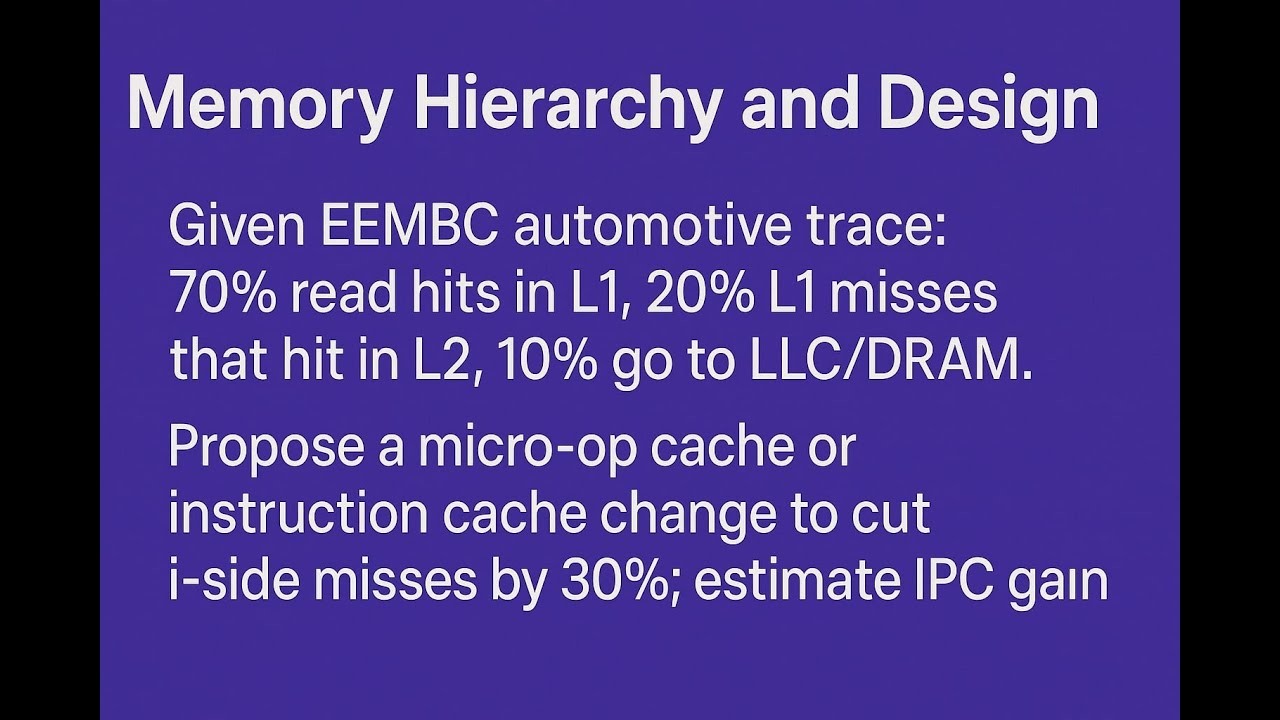21. Computer Architecture: Memory Hierarchy and Design (Problem 21 ...