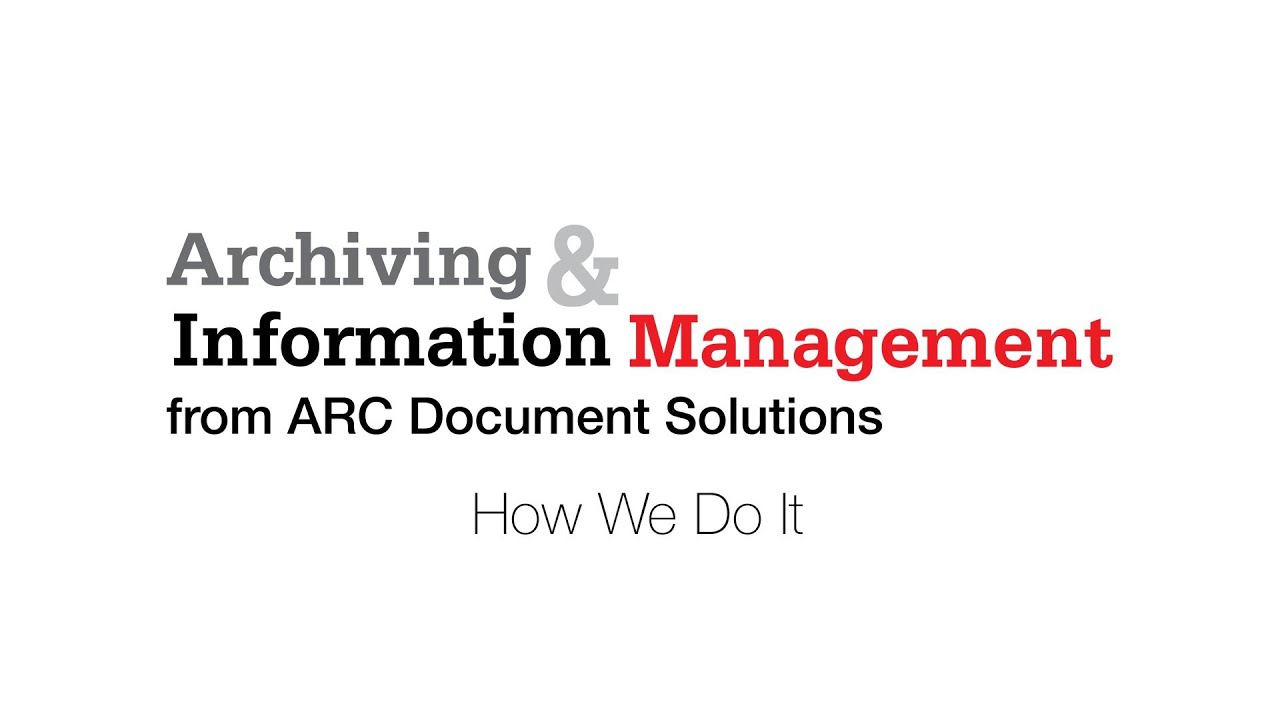 ARC's Archiving and Information Management: How We Do It - YouTube