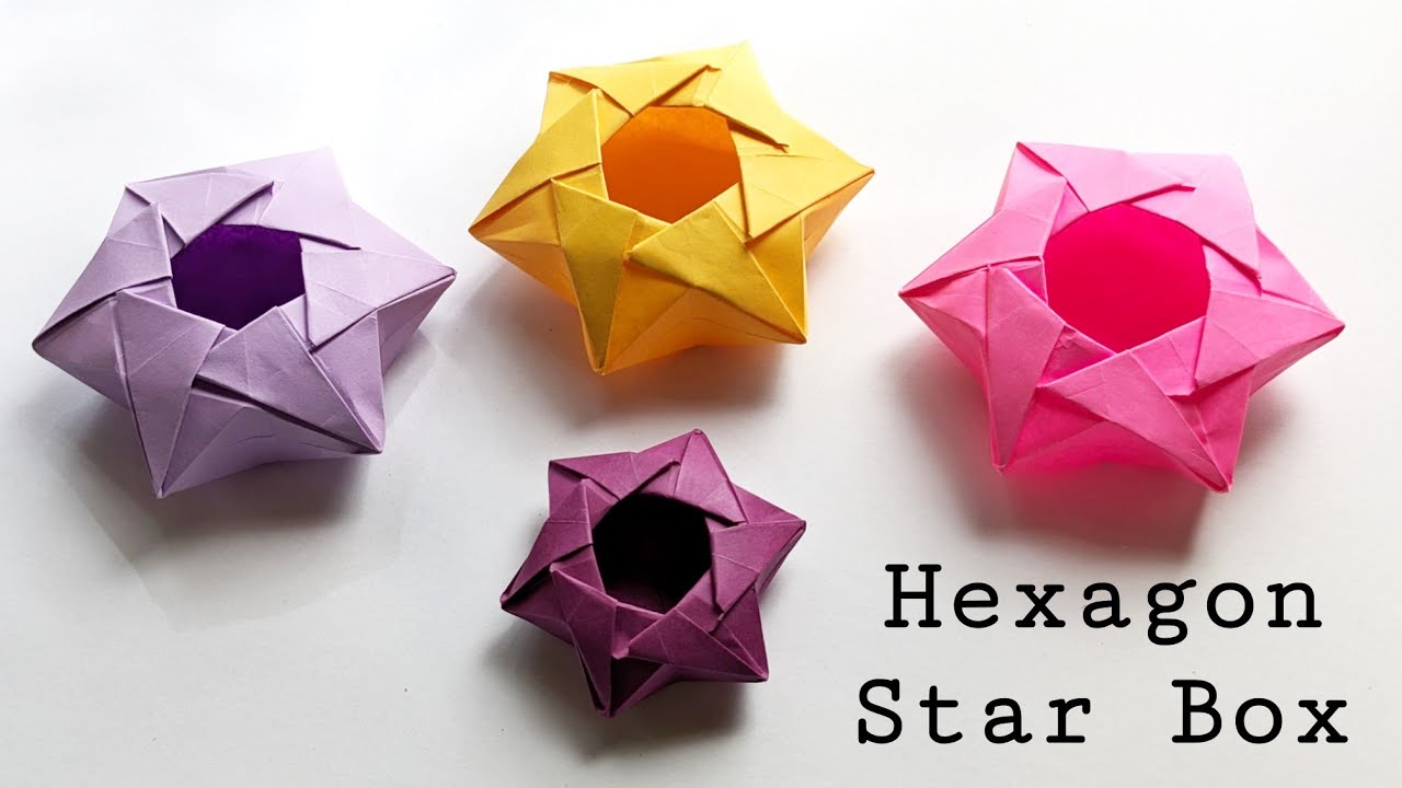How to Make an Origami Star Box with Paper/Hexagon Star Box/Paper ...