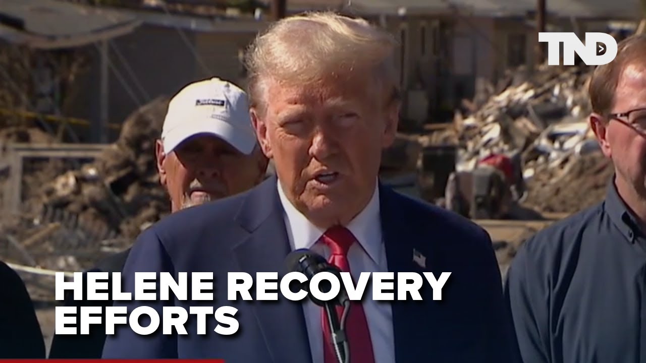 Trump tours Helene storm damage - YouTube