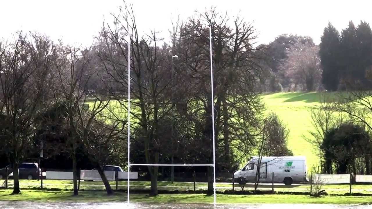 UK Floods - Rugby Pitch Turns Into Lake - YouTube