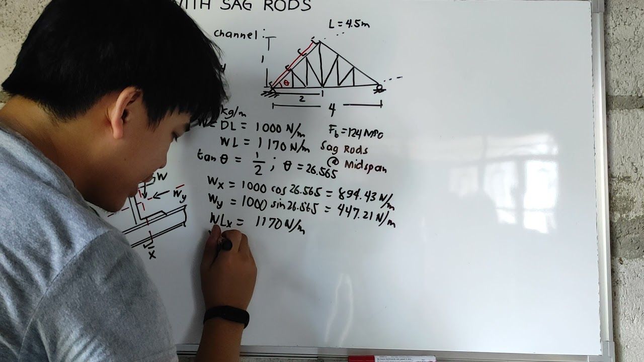 Purlins With Sag Rods Problem No. 1 - YouTube