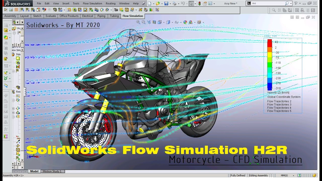 step by step Flow simulation on Kawasaki Ninja H2R using Solidworks ...