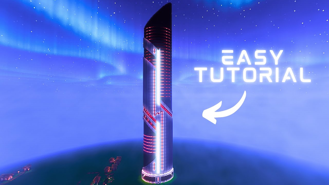 Minecraft: Futuristic/Cyberpunk Skyscraper Tutorial - YouTube